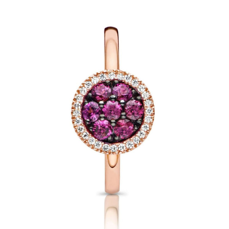 Roze saffier ring in wit goud - Juwelenhuis Ruys